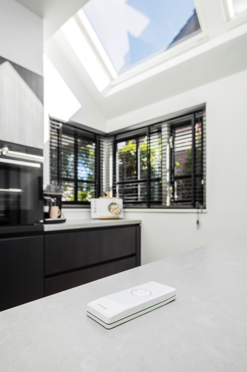 A modern kitchen bathed in sunlight