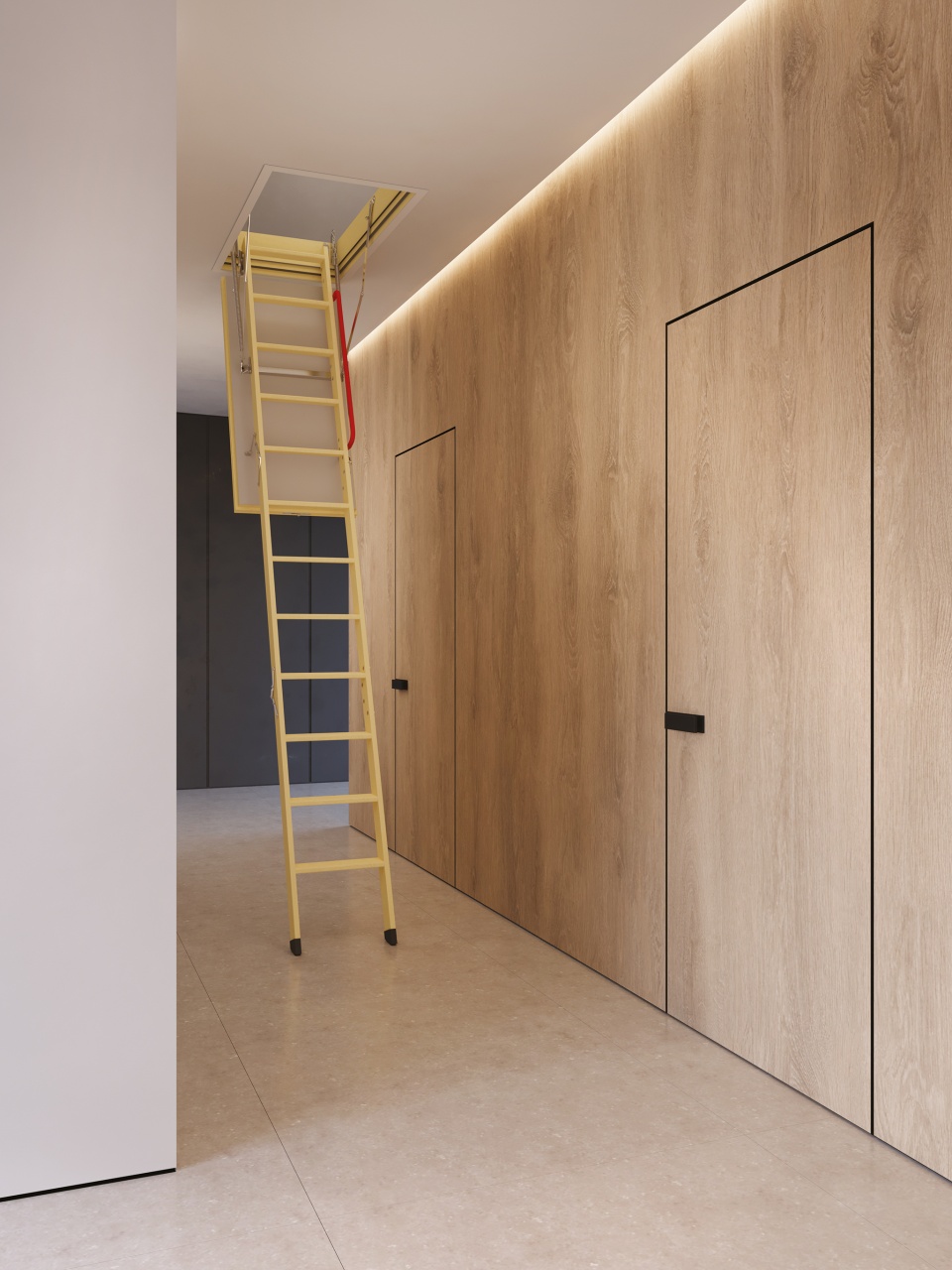 Wooden folding highly insulated loft ladders LWT, LTK Thermo - FAKRO