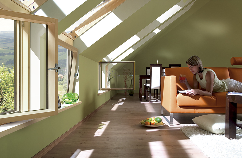 L-shaped windows are designed to be installed where the roof meets a ...