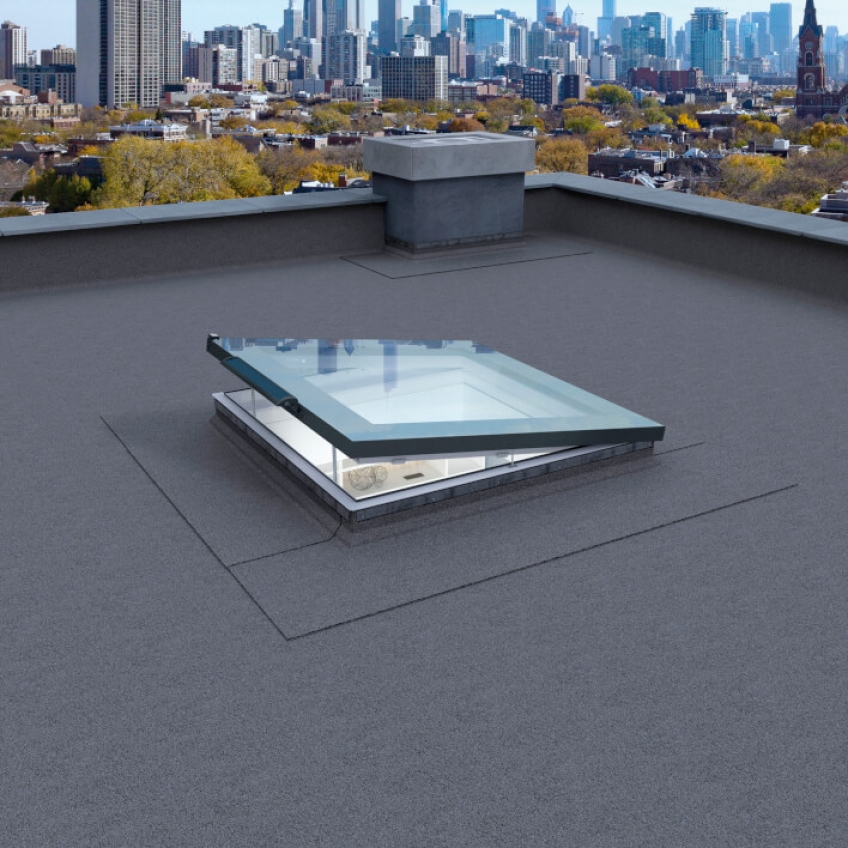 Type F flat roof window features a sleek modern look, characterised by ...