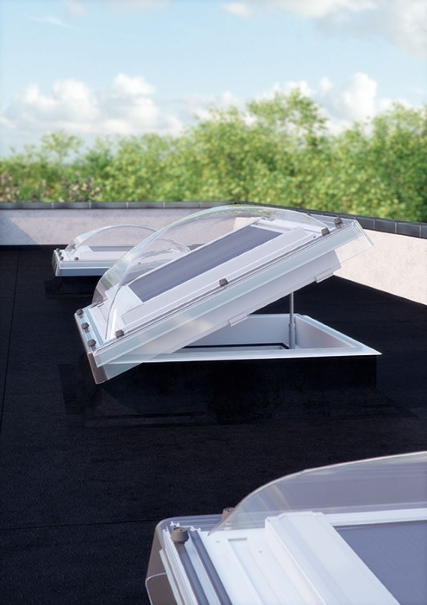 Type C flat roof window is equipped with a double glazed unit with ...